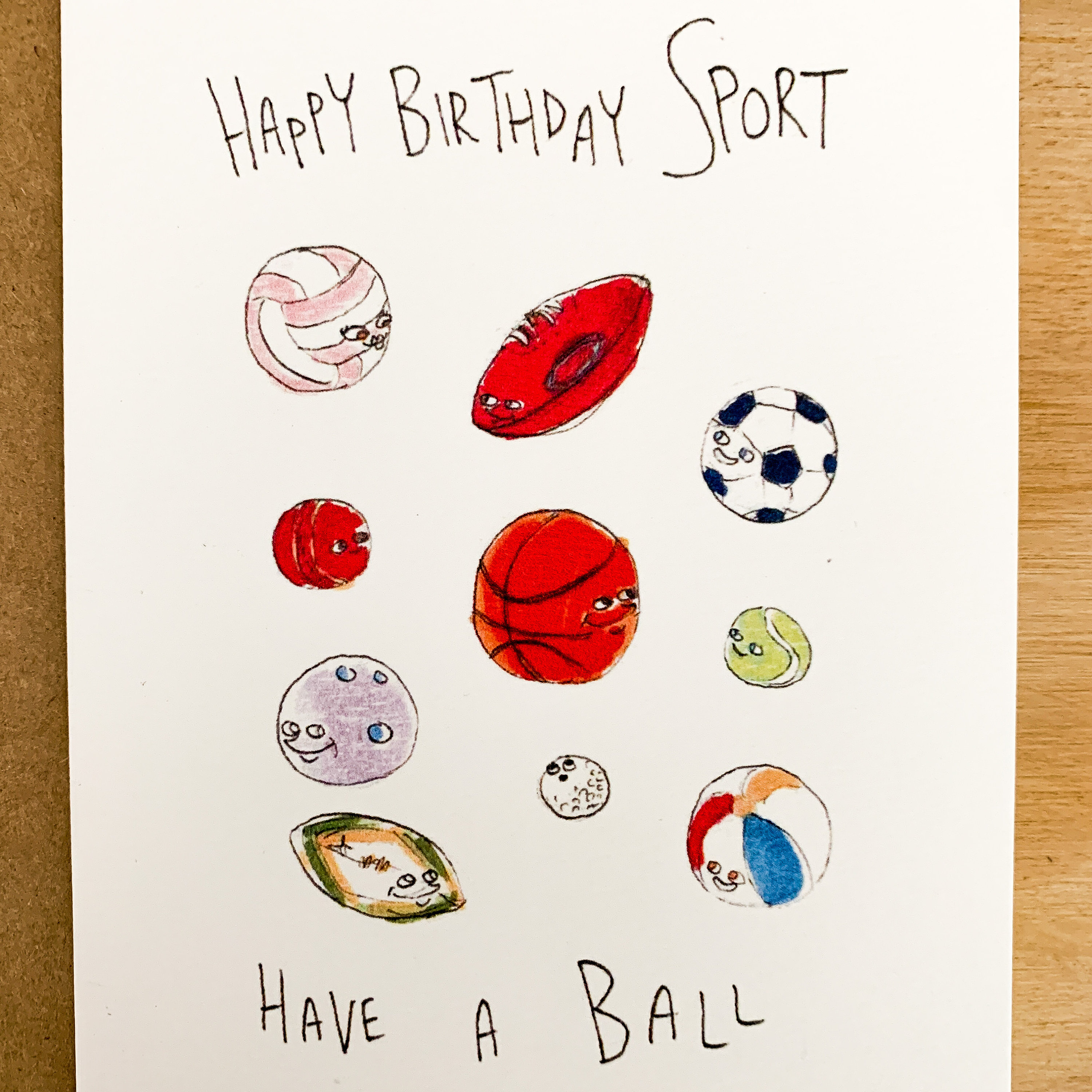 Happy Birthday Sport Have a Ball Handmade greeting card | Etsy