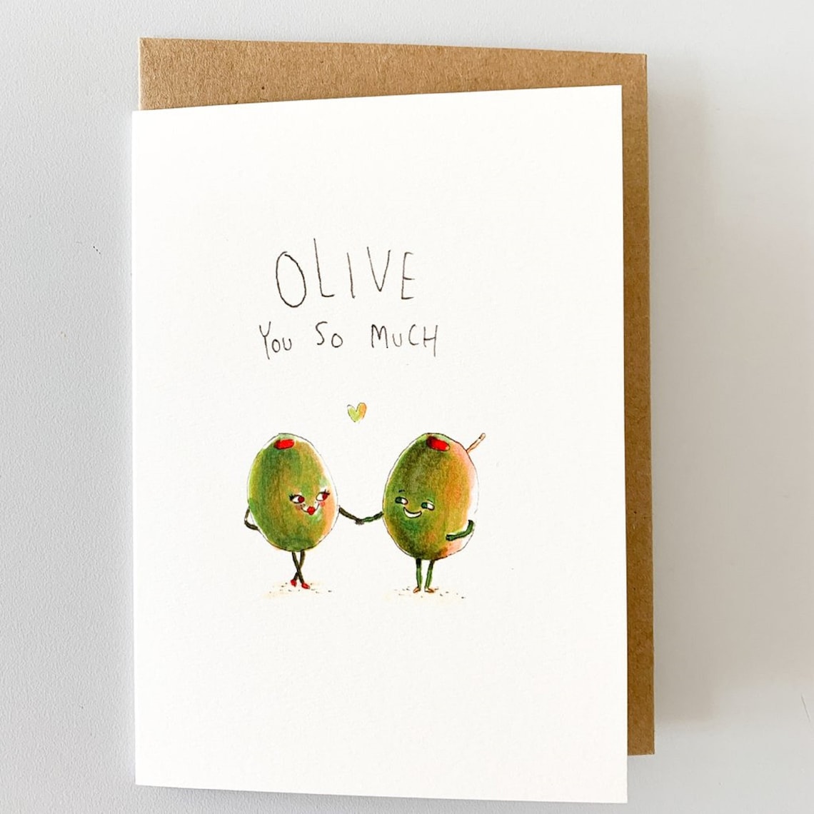 Olive You so Much Valentine Card Olive Card Love Card | Etsy