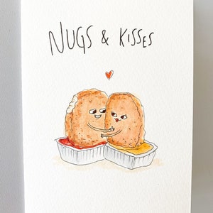 Nugs and Kisses Love Card Valentines Day Card Greeting Card Handmade ...
