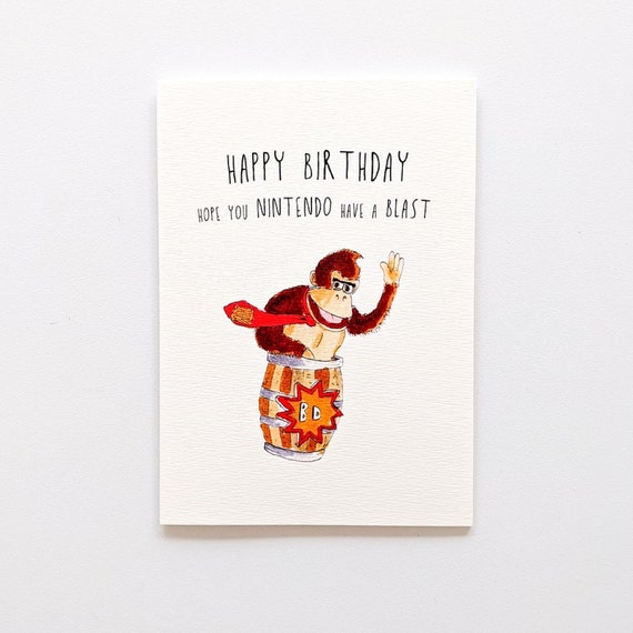 Happy Birthday Hope You Nintendo Have a Blast Cards Well | Etsy