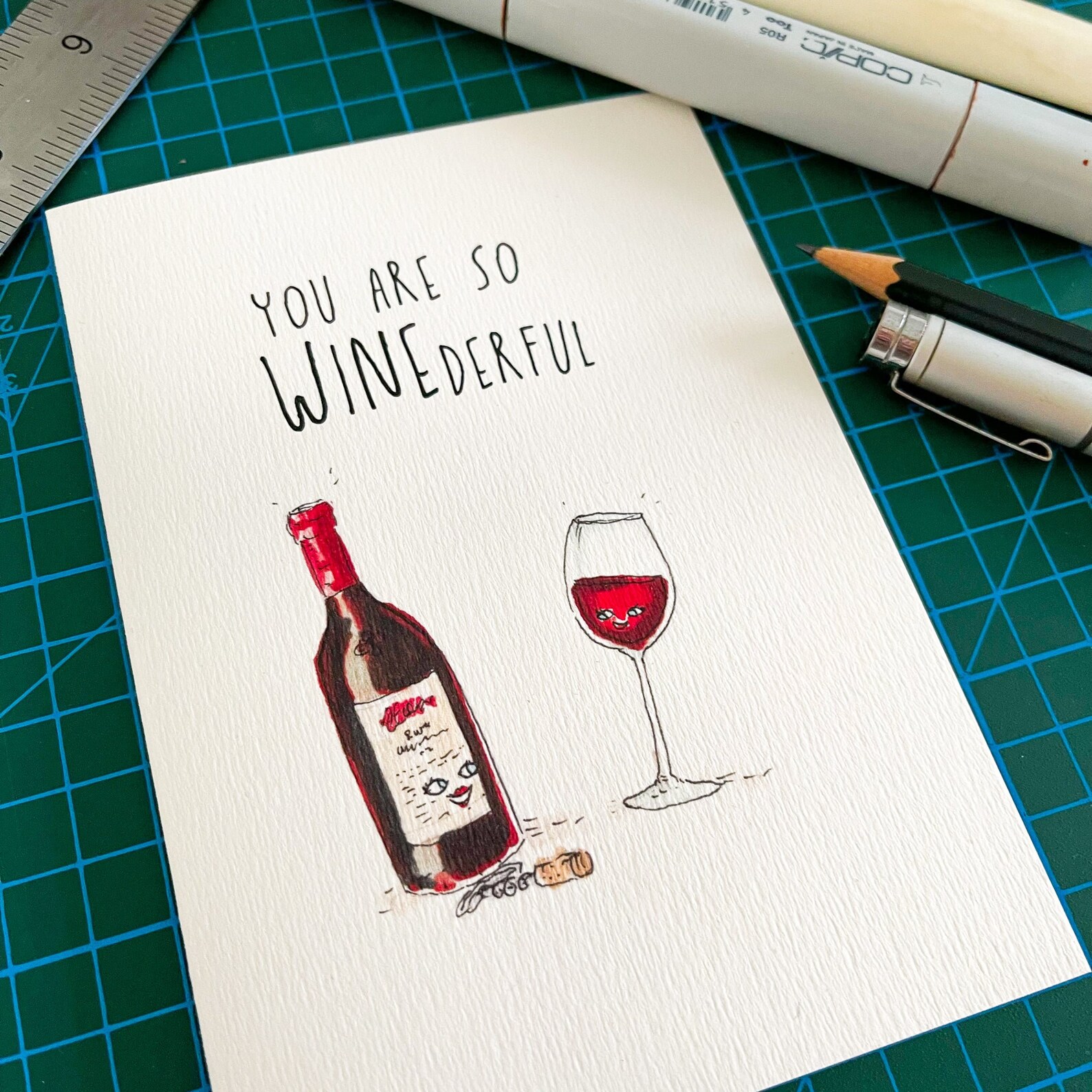 You Are so Winederful Handmade Greeting Card for Valentine's Day and ...