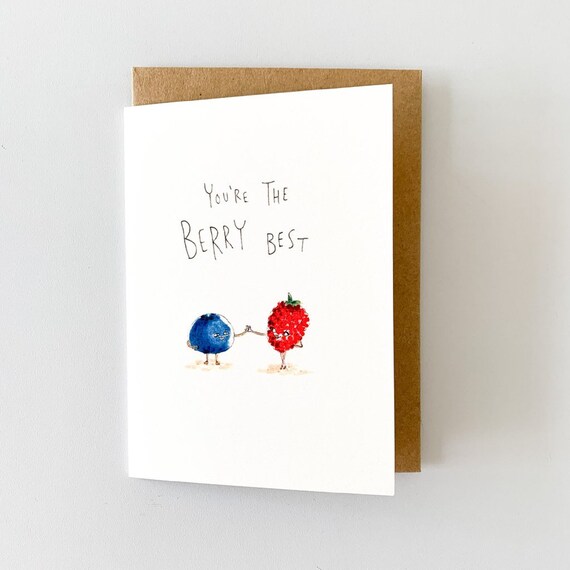 You're The Berry Best Design Card Hand-drawn Designed | Etsy