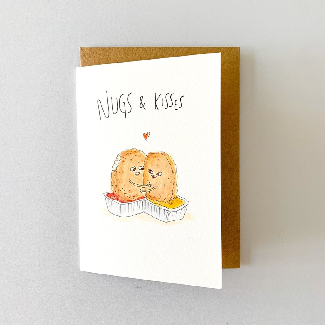 Nugs and Kisses Love Card Valentines Day Card Greeting Card Handmade ...