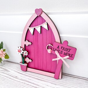 Magical Shimmer Pink Bunting Pink Fairy Door, Tooth Fairy Door ...