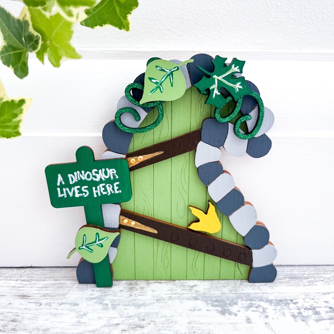 Dinosaur Themed Decoration, Dinosaur Lover Gift, Fairy Door ...