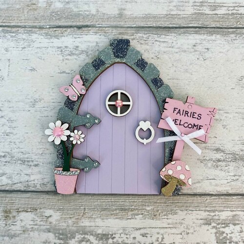 Light Pink Fairy Door Set - Etsy