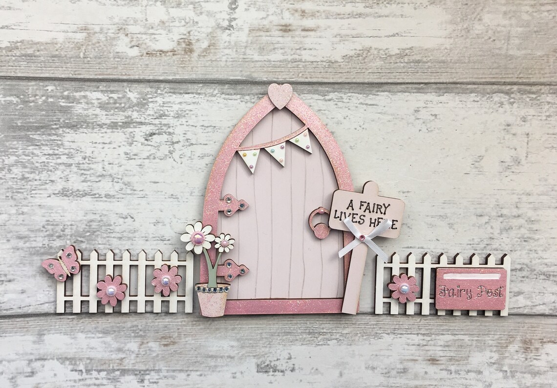 Light Pink Fairy Door Set - Etsy