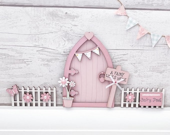 Magical Light Pastel Pink Fairy Door, Handpainted With Embellishments ...