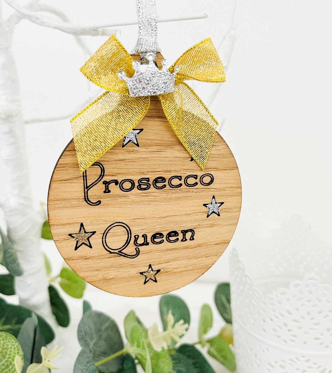 Prosecco Queen Hanging Decoration, Birthday Gift, Hen Party, Christmas ...