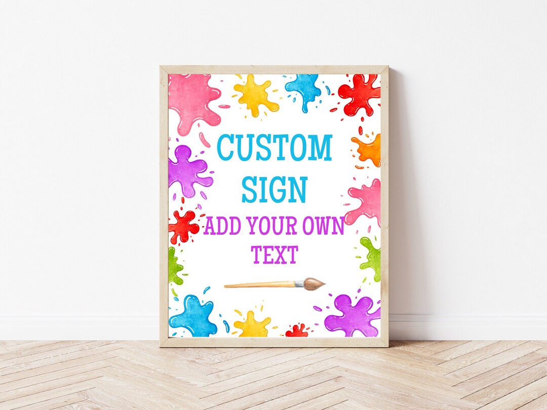 Buy Editable Art Birthday Party Custom Sign for Girls and Boys Paint ...