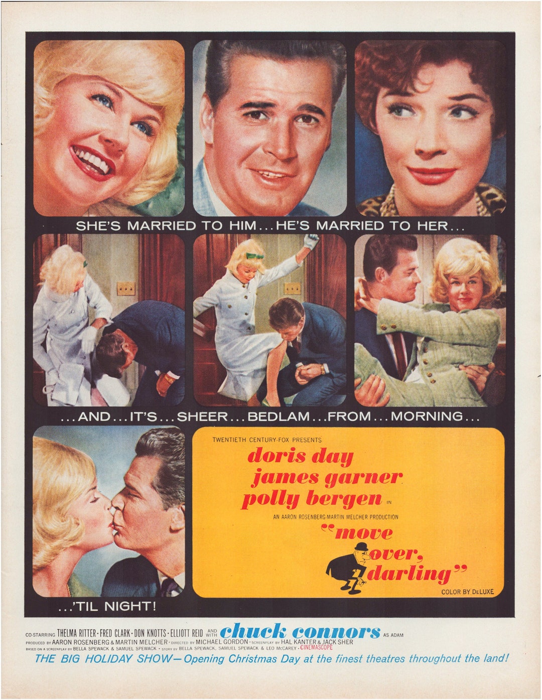 Print Ad Move Over Darling Film 1963 Doris Day James Garner - Etsy