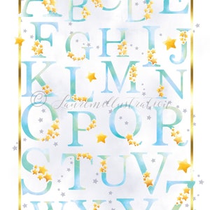Downloadable and Printable Star Alphabet A3 A4 Size Us Letter Ideal for ...