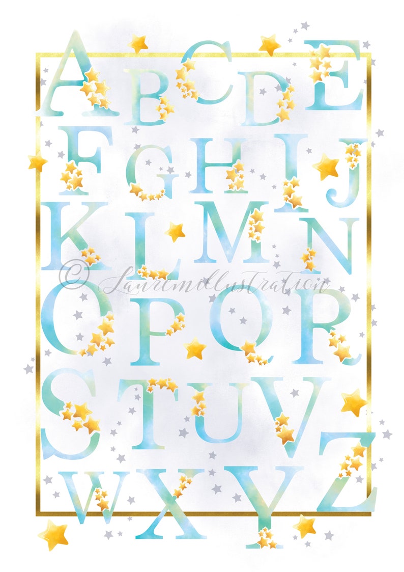 Downloadable and Printable Star Alphabet A3 A4 Size Us Letter Ideal for ...