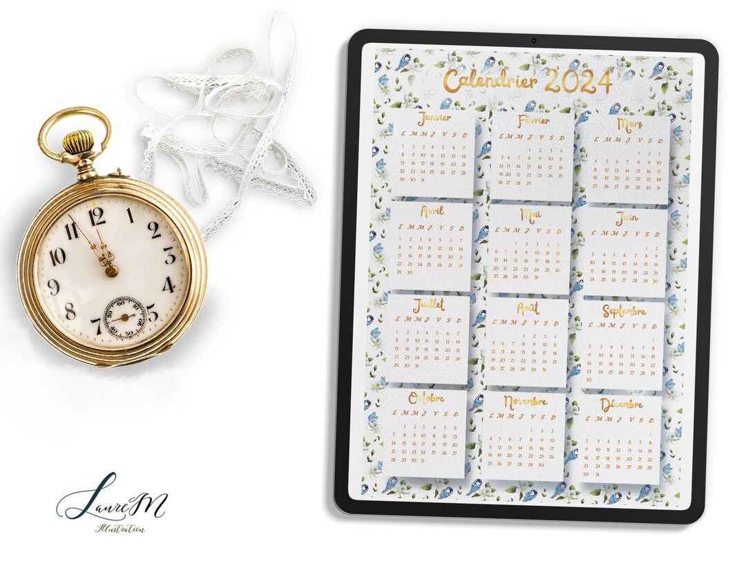 2024 French Digital Calendar PDF File for Goodnotes - Etsy