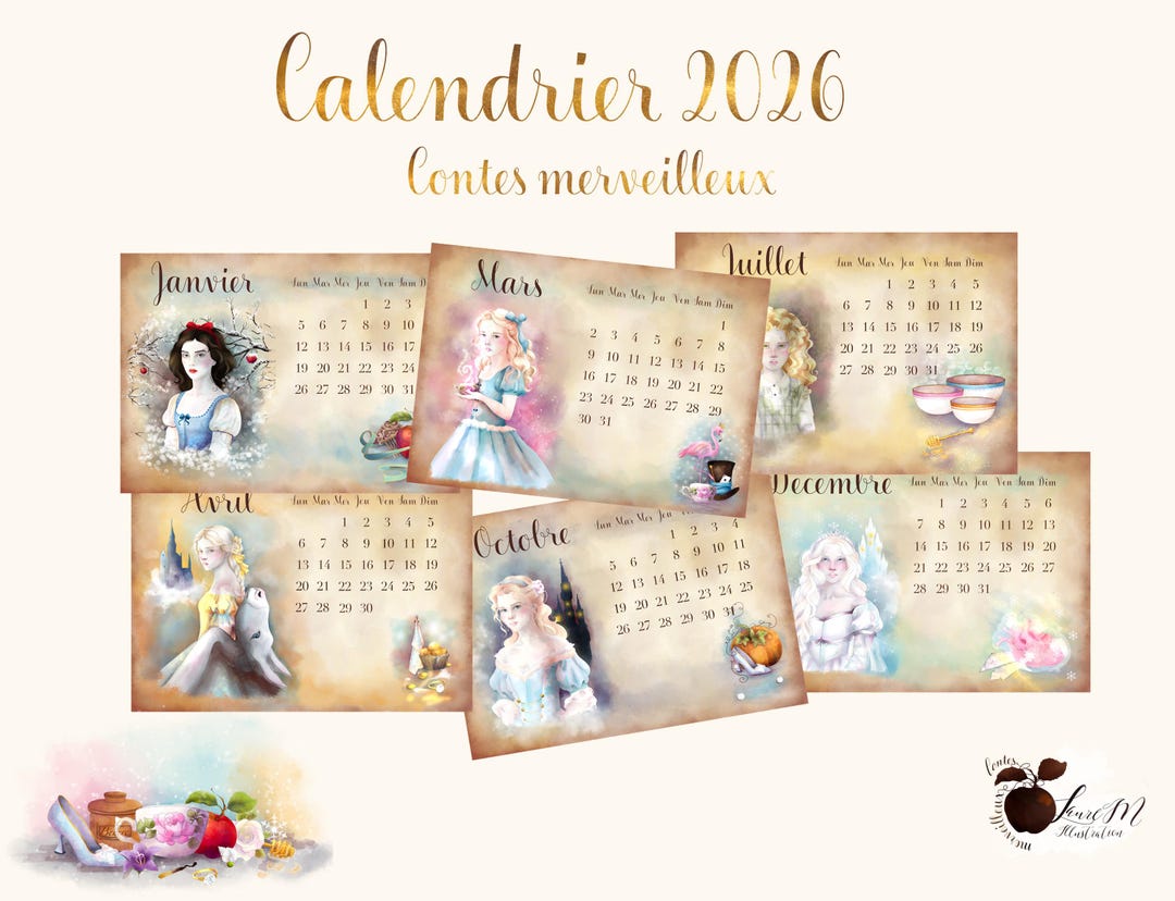 2026 Fairy Tale Decor Calendar - Digital and Printable File - Instant ...