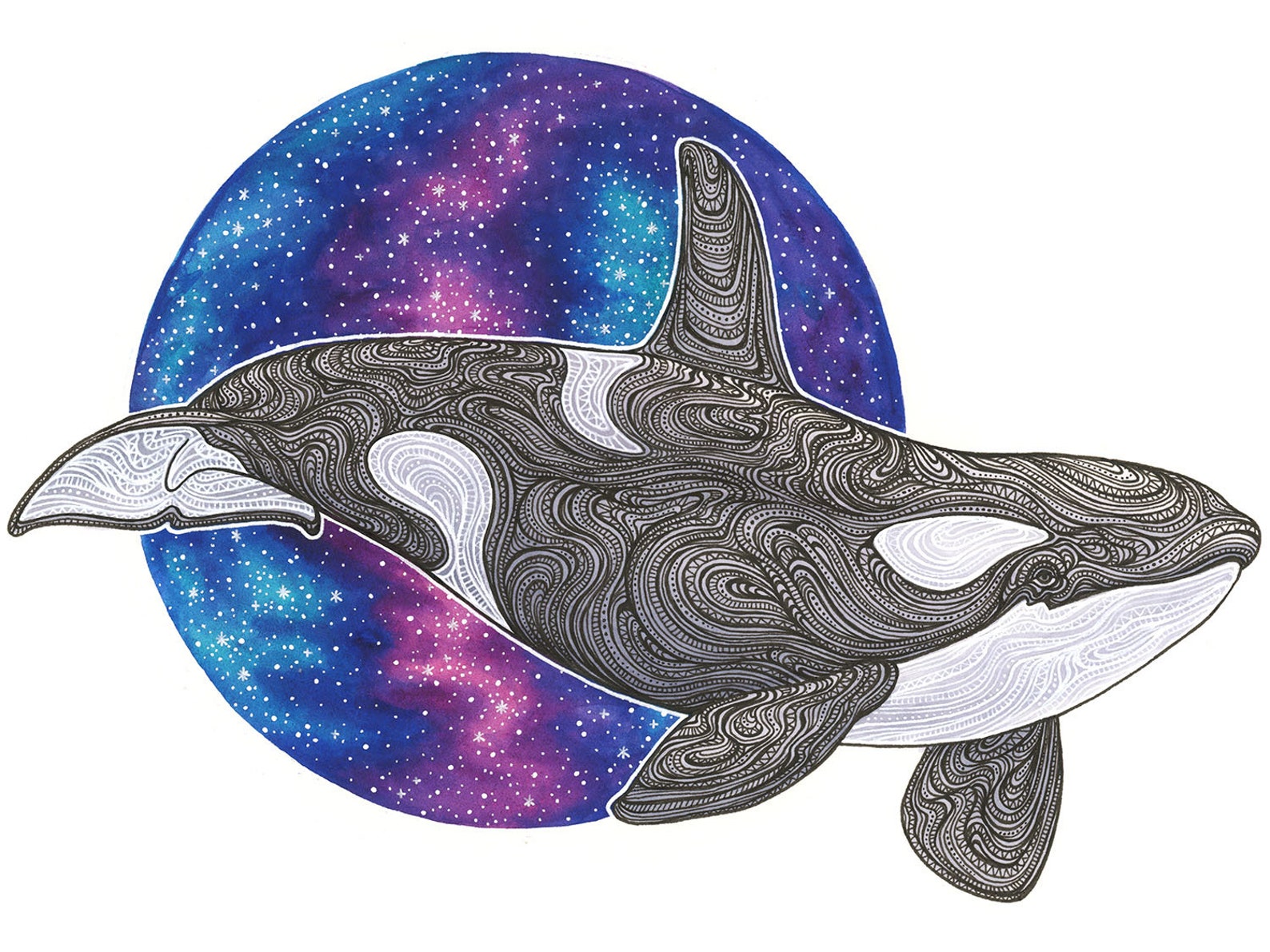 Cosmic Orca Giclee Print Galaxy Space Whale - Etsy