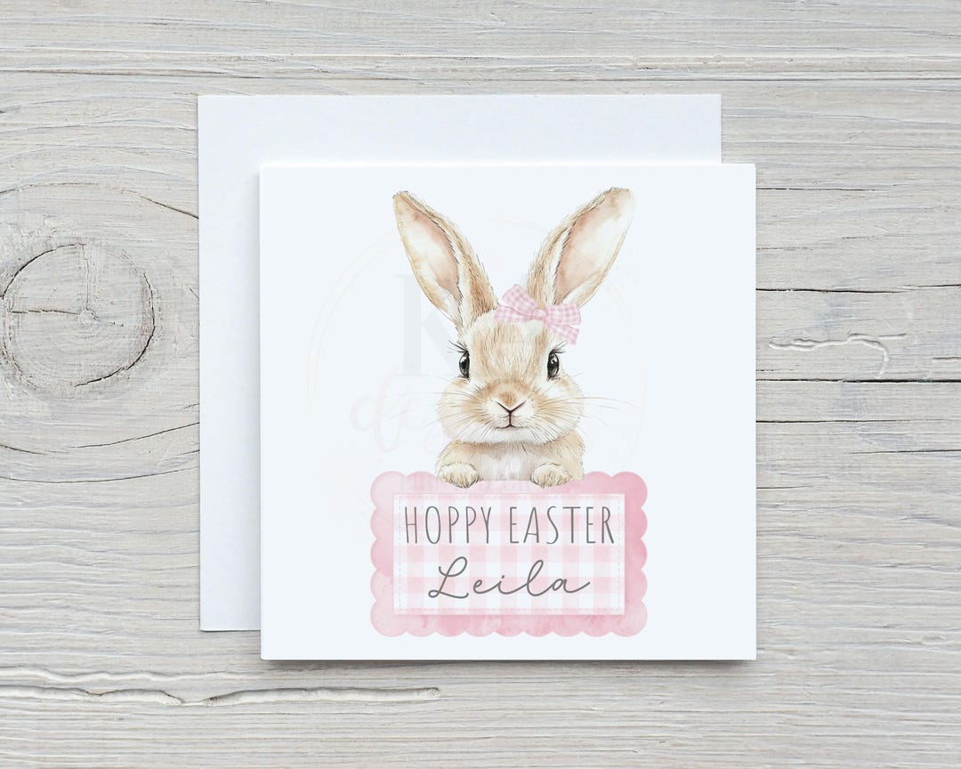 Personalised Easter Card, Kids Easter Card, Easter Bunny - Etsy