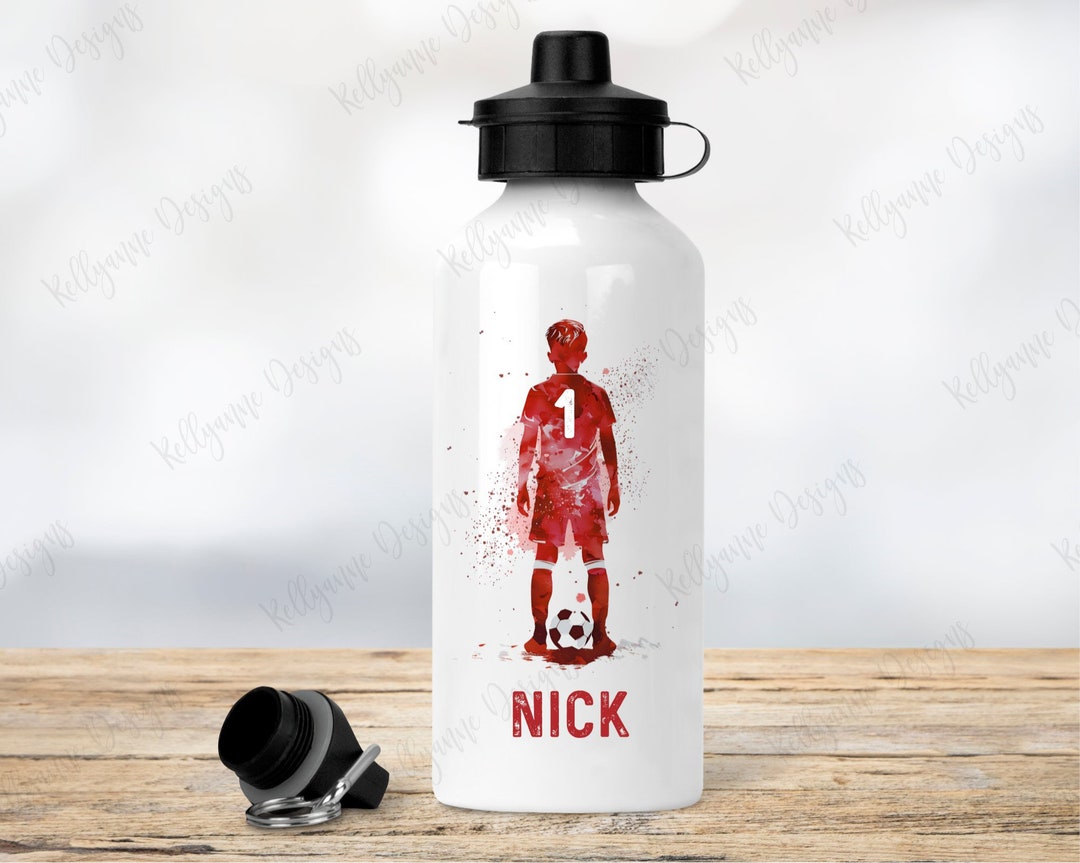 Personalised Football Bottle, Boys Football Water Bottle, Personalised ...