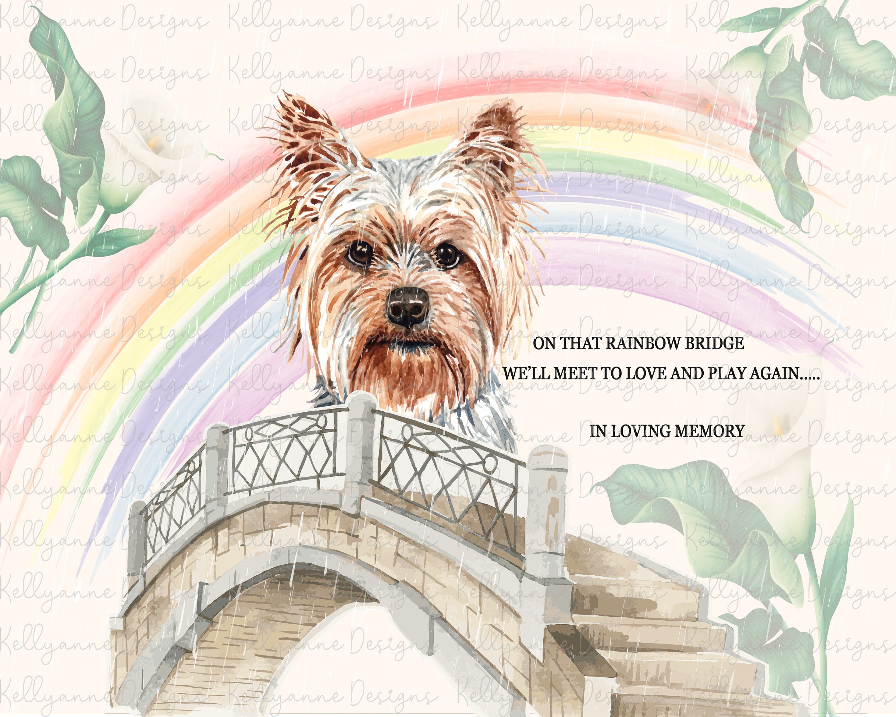Yorkshire Terrier Yorkie Memorial Rainbow Bridge Personalised - Etsy UK