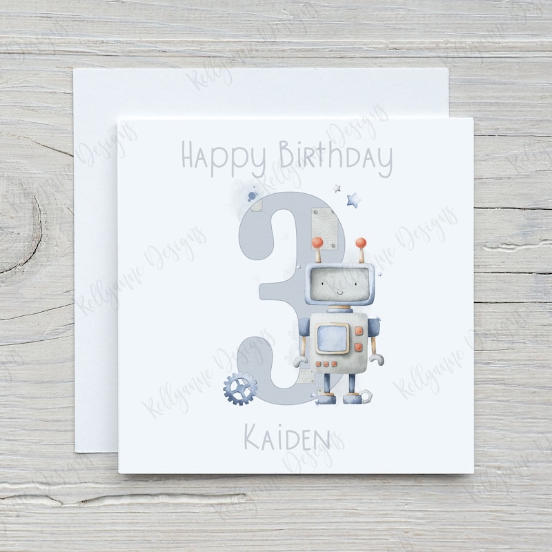 Robot Birthday Card - Etsy