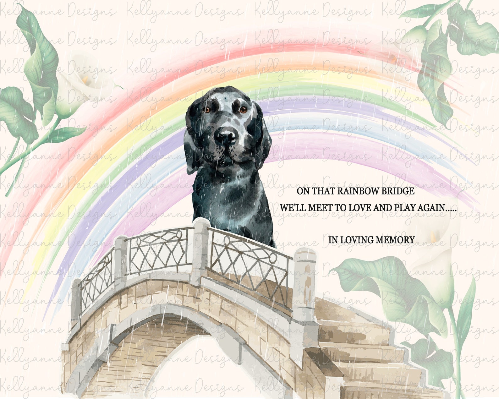 Black Labrador Black Lab Dog Memorial Rainbow Bridge | Etsy