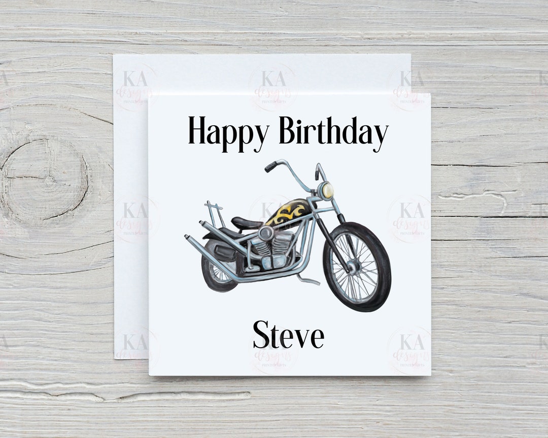 Motorbike Birthday Card, Classic Motorbikes, Personalised Birthday Card ...