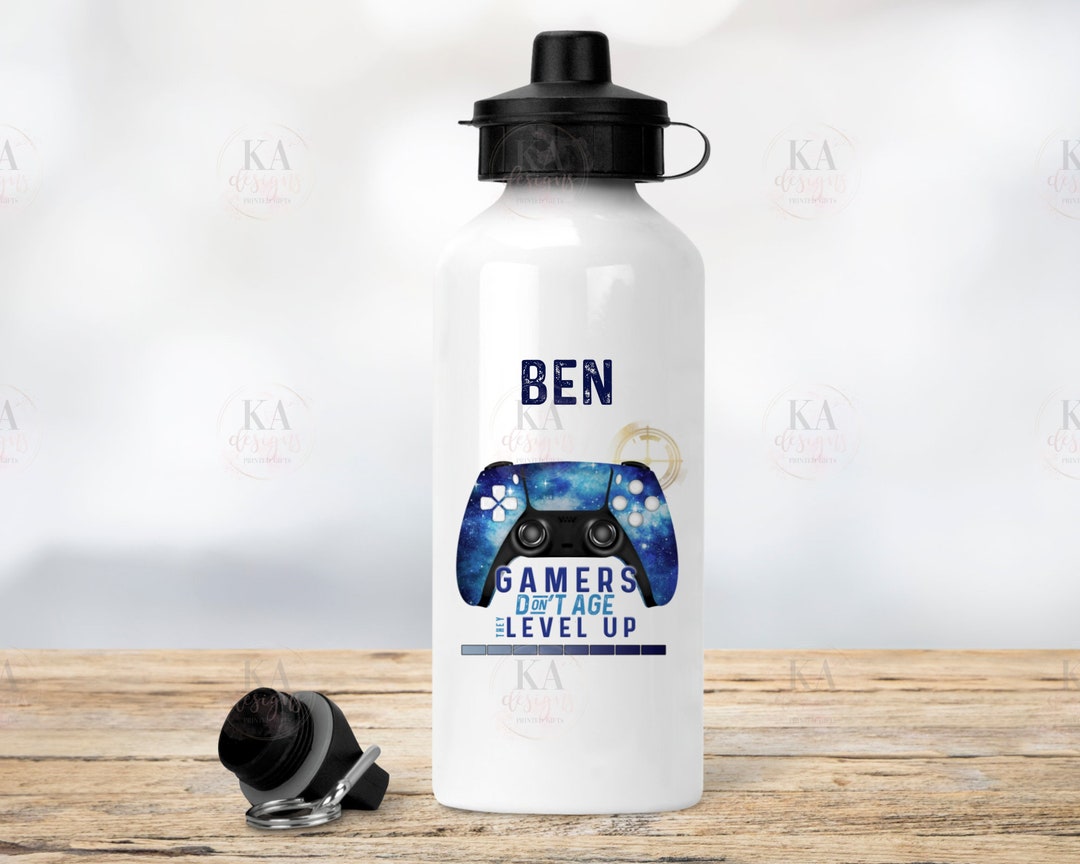 Personalised Gamer Water Bottle: Night Sky Design, School Drinks Flask ...