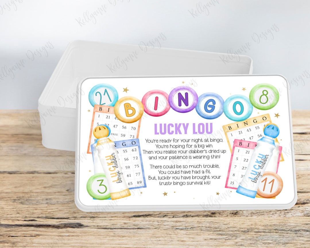 Bingo Survival Kit, Bingo Storage Tin, Bingo Lover Gift, Personalised ...