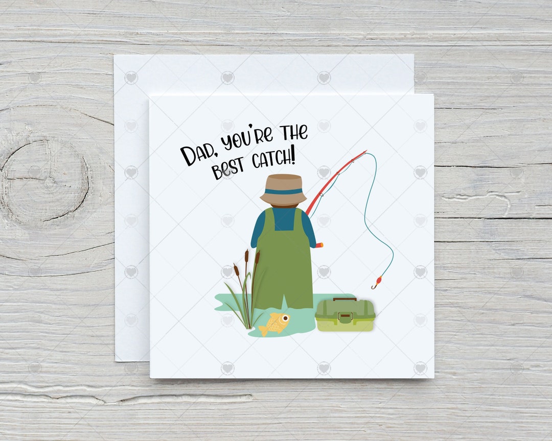 Dad Fishing Fisherman Best Catch Father's Day Card 3 - Etsy UK