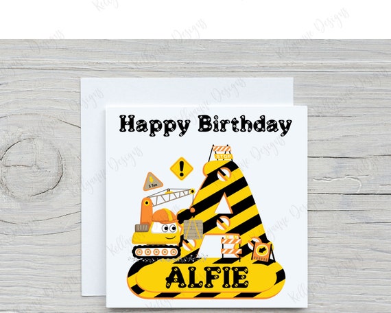 Digger Birthday Card Construction Card JCB Birthday Card | Etsy UK