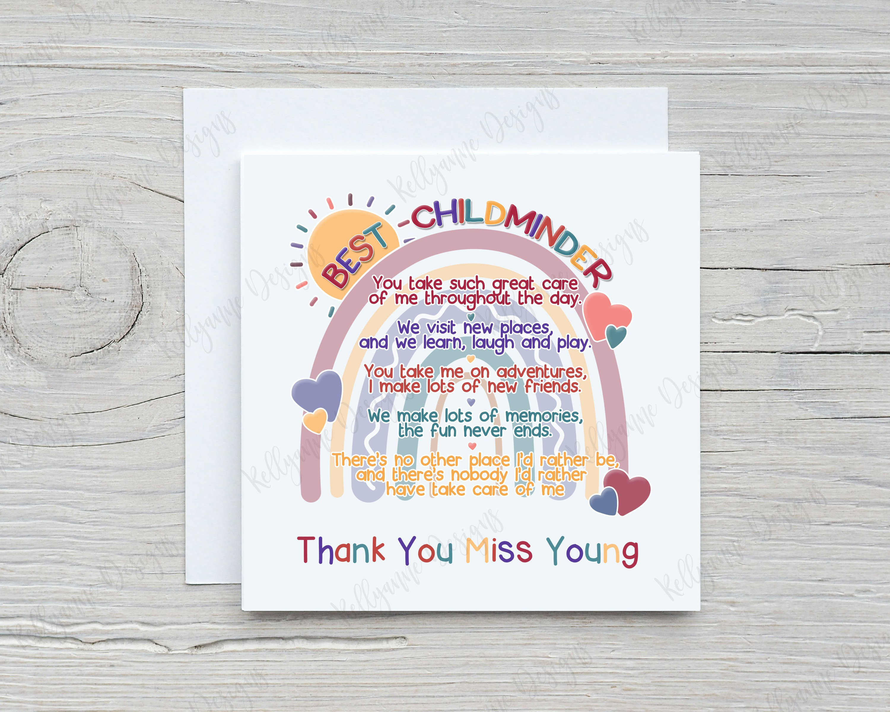 Best Childminder Card Thank You Childminder Card - Etsy UK