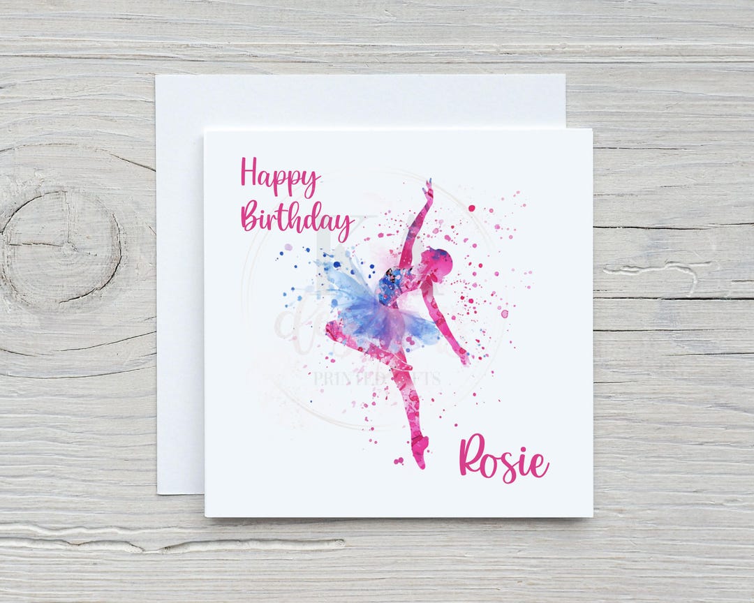 Ballet Dancer Birthday Card, Personalised Birthday Card, Birthday for ...