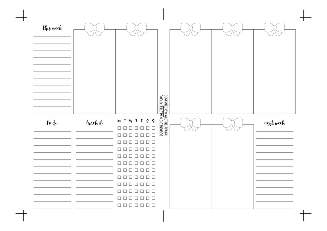 B6 Detailed Layout [large Tracker], Bow Box, Printable Inserts - Etsy
