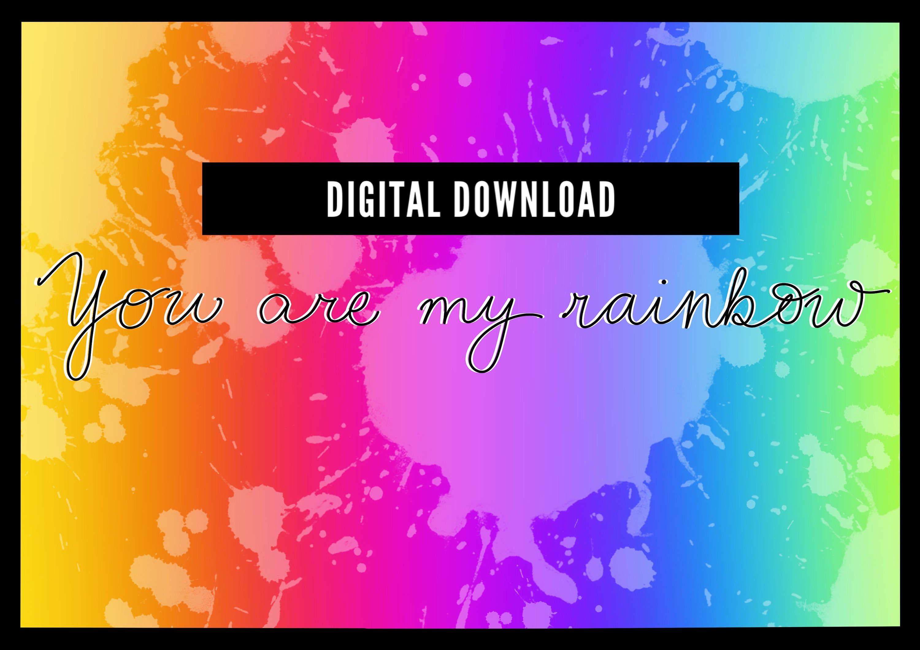 You Are My Rainbow Poster Print Rainbow Poster Digital - Etsy