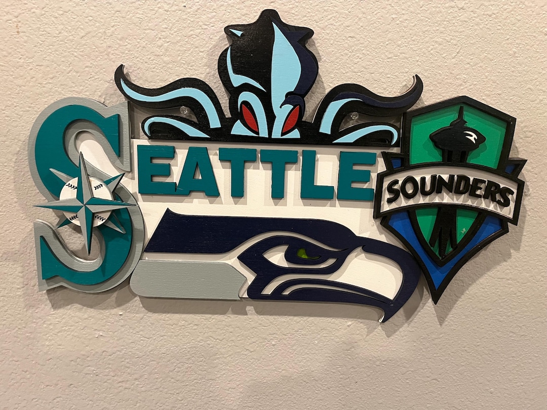 Laser Cut Seattle Sports Teams. Kraken, Mariners, Sounders, and ...