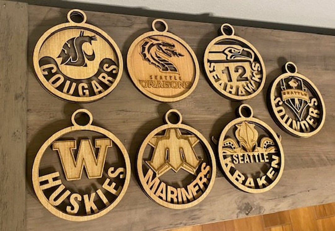 Seattle Sports Teams. 3 Layer Christmas Ordainments or Wall Art ...