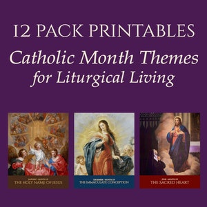 Catholic Month Themes DIGITAL DOWNLOAD | 12 Pack 8x10 | Liturgical ...