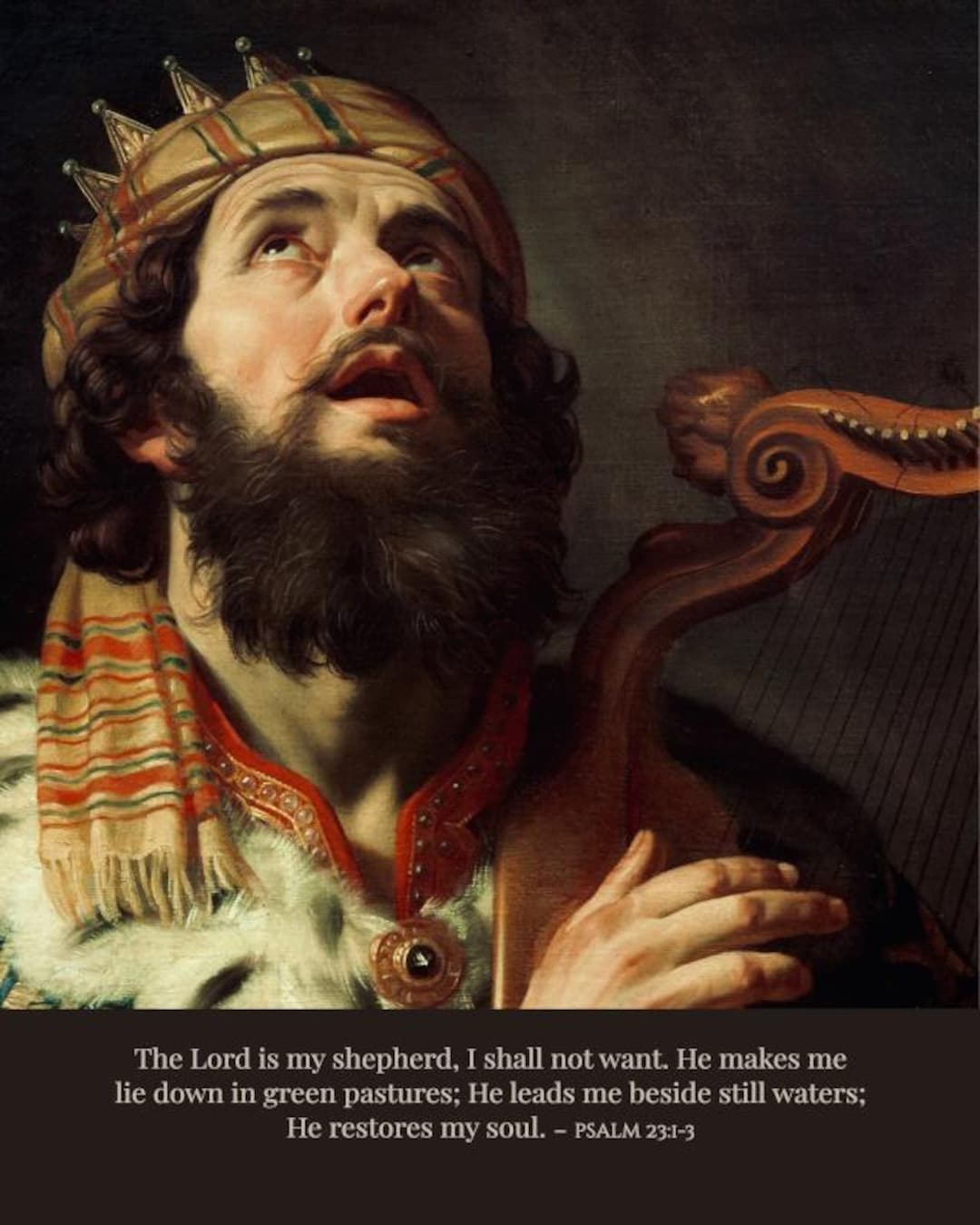 King David Playing the Harp PRINTABLE DOWNLOAD - Etsy