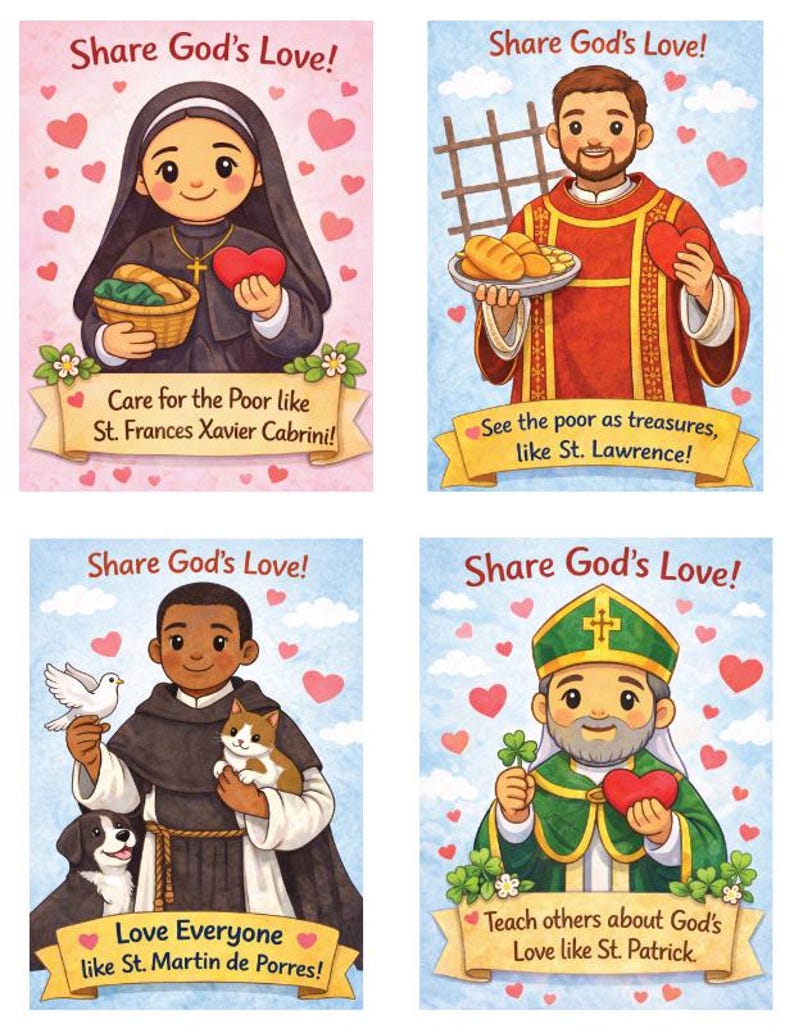 Catholic Saint Valentine Cards PRINTABLE DOWNLOAD - Etsy