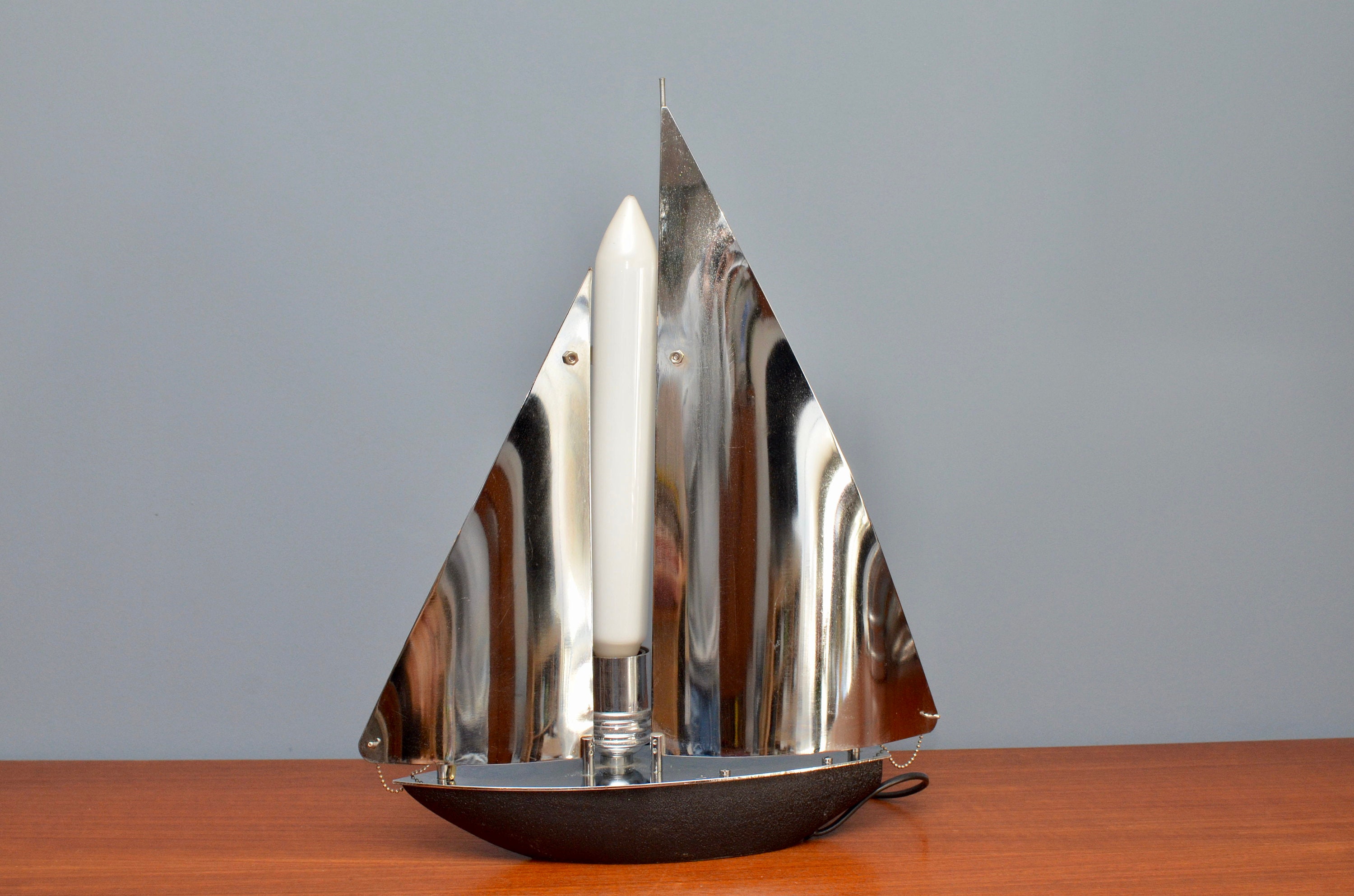 Very Rare Art Deco Style Chromed Sailing Boat Table Lamp - Etsy