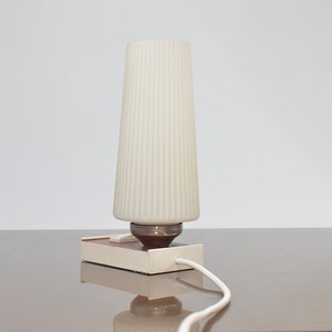 Ribbed Glass Table or Bedside Lamp Attributed to Hawill Germany, 1970s ...