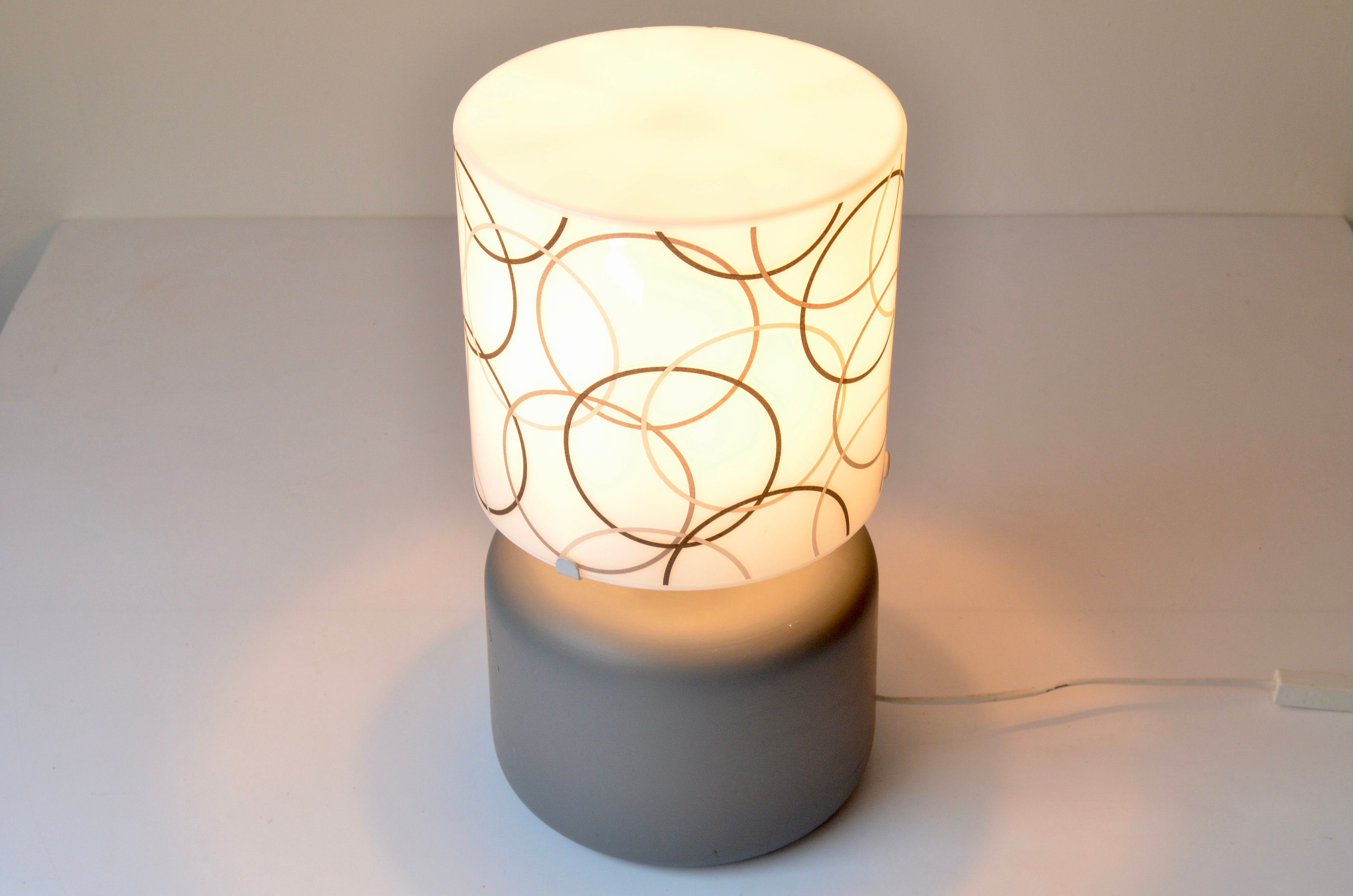 Rare Vintage Postmodern Table Lamp With Glass Shade, LIMBO Type B0215 ...