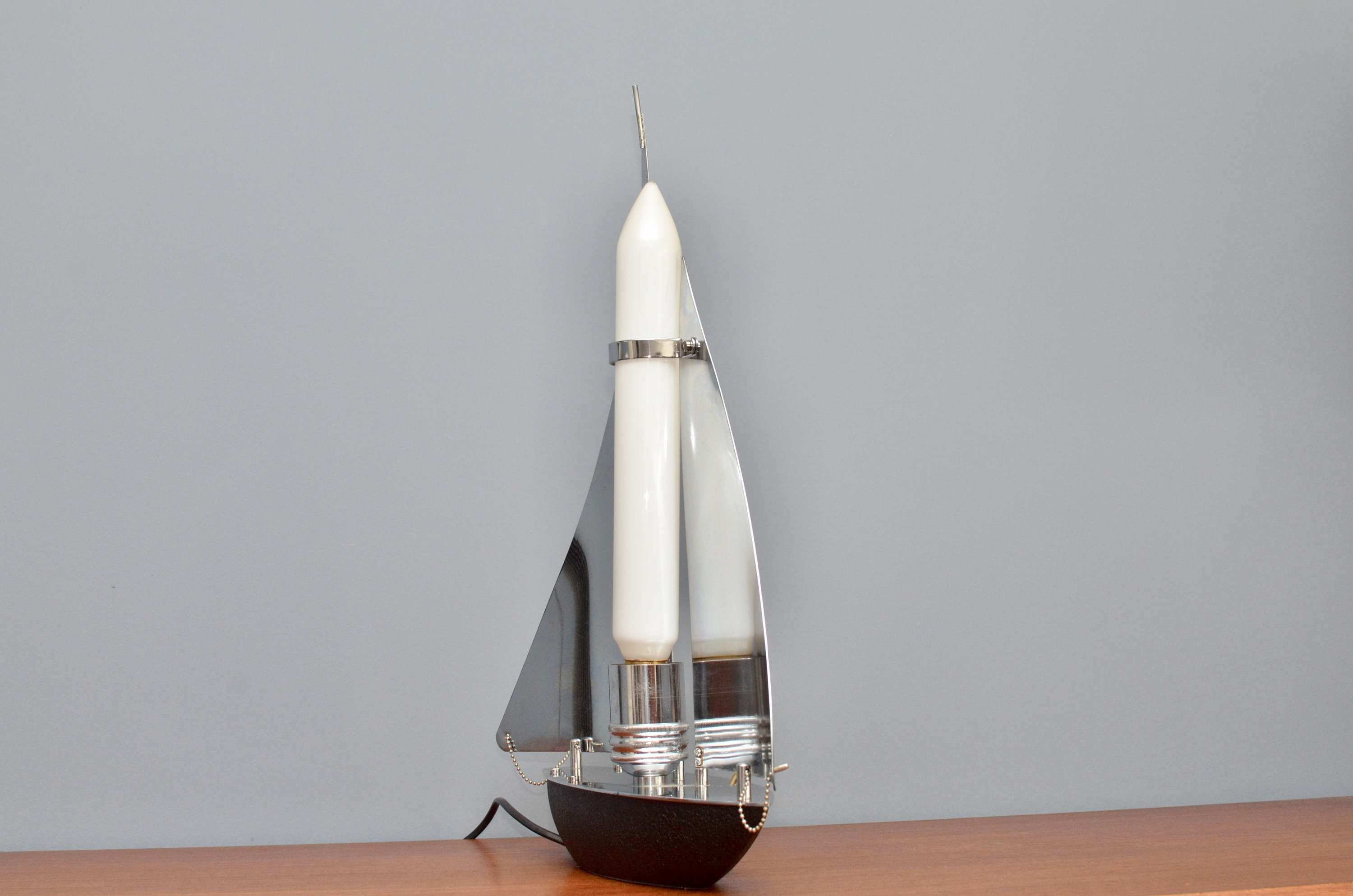 Very Rare Art Deco Style Chromed Sailing Boat Table Lamp - Etsy