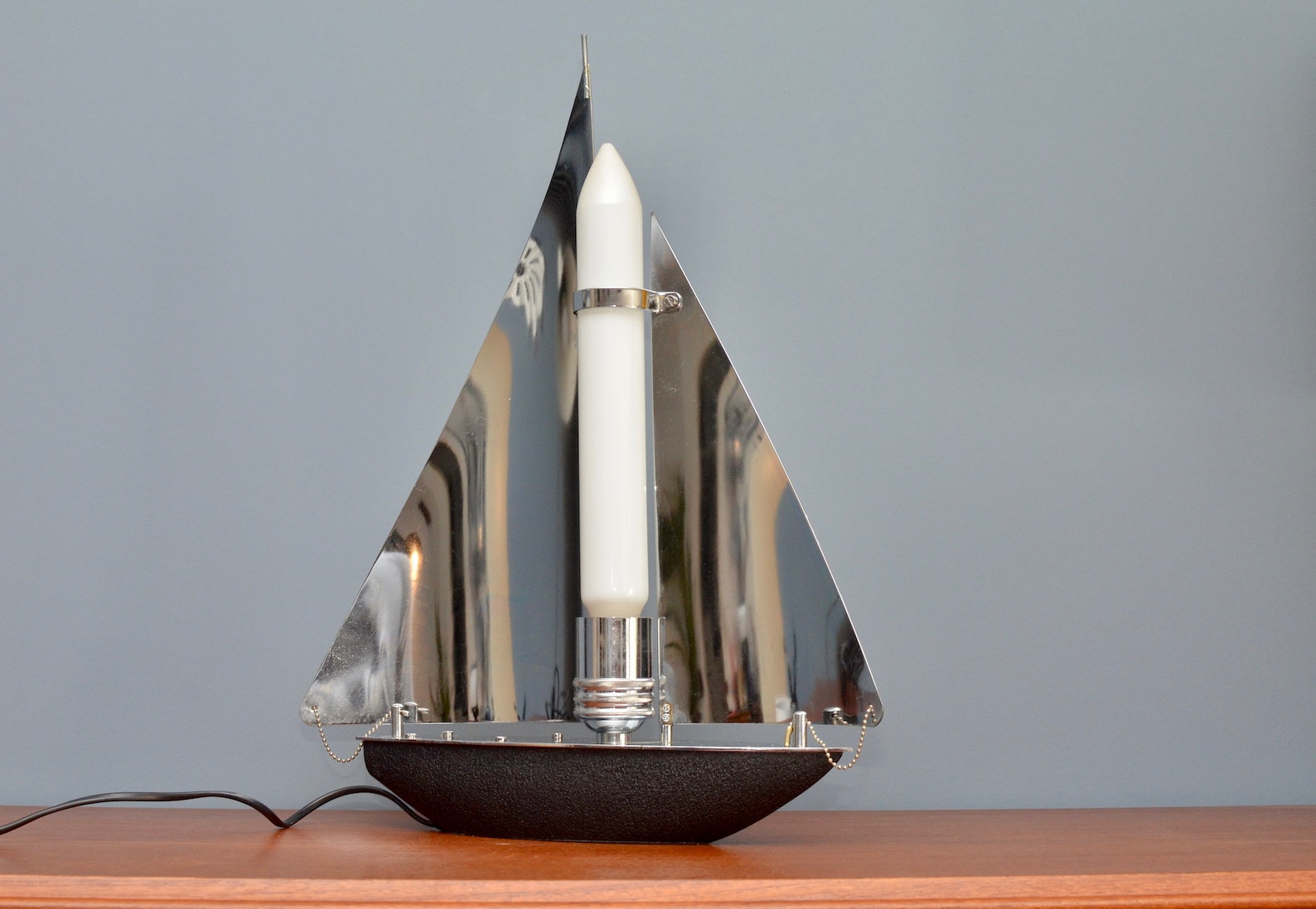 Very Rare Art Deco Style Chromed Sailing Boat Table Lamp - Etsy