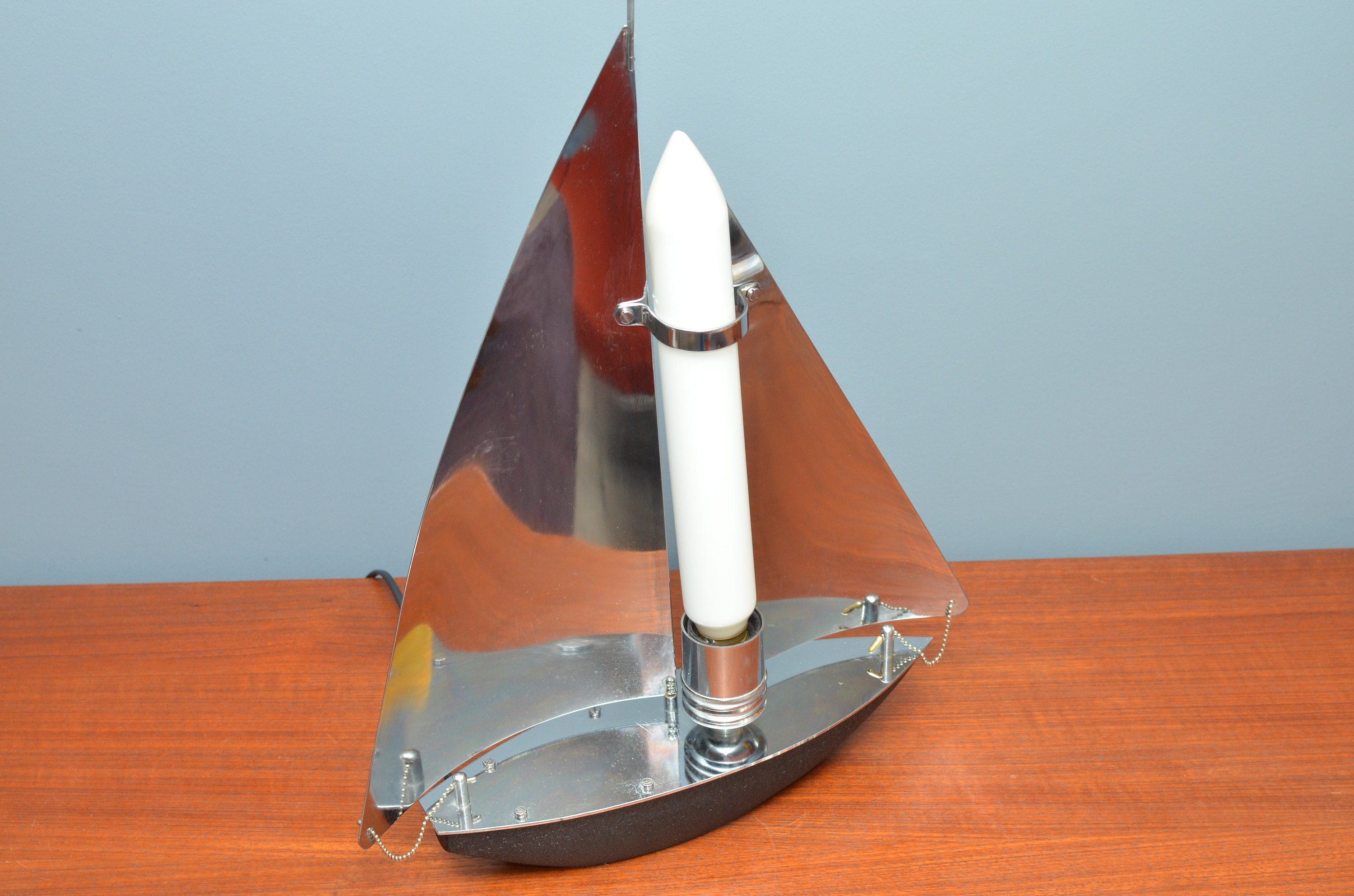 Very Rare Art Deco Style Chromed Sailing Boat Table Lamp - Etsy
