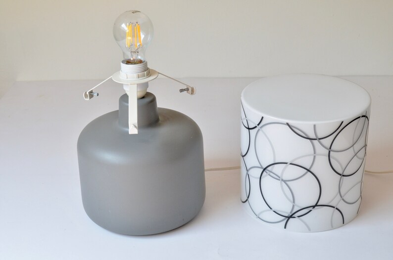 Rare Vintage Postmodern Table Lamp With Glass Shade, LIMBO Type B0215 ...