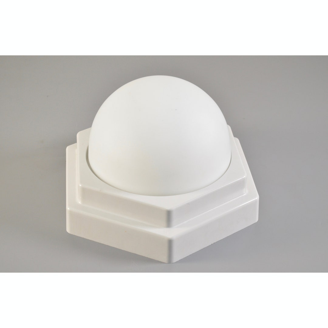 Midcentury Hexagon Shaped Dutch Wall Lamp / Ceiling Lamp, With Glass ...