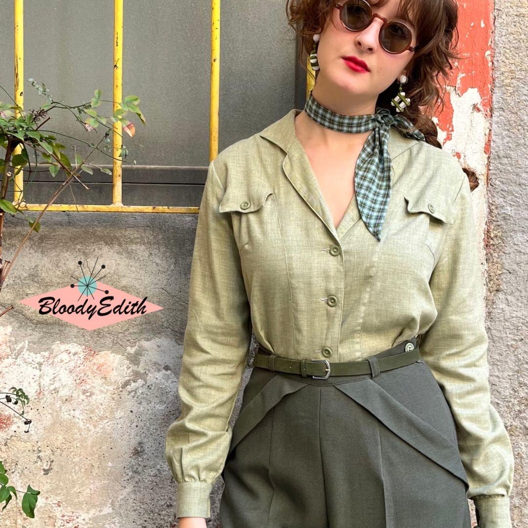 Vintage 1940s 1950s Style “ava” Flannel Shirt Blouse - Size S,M,L,XL - Etsy