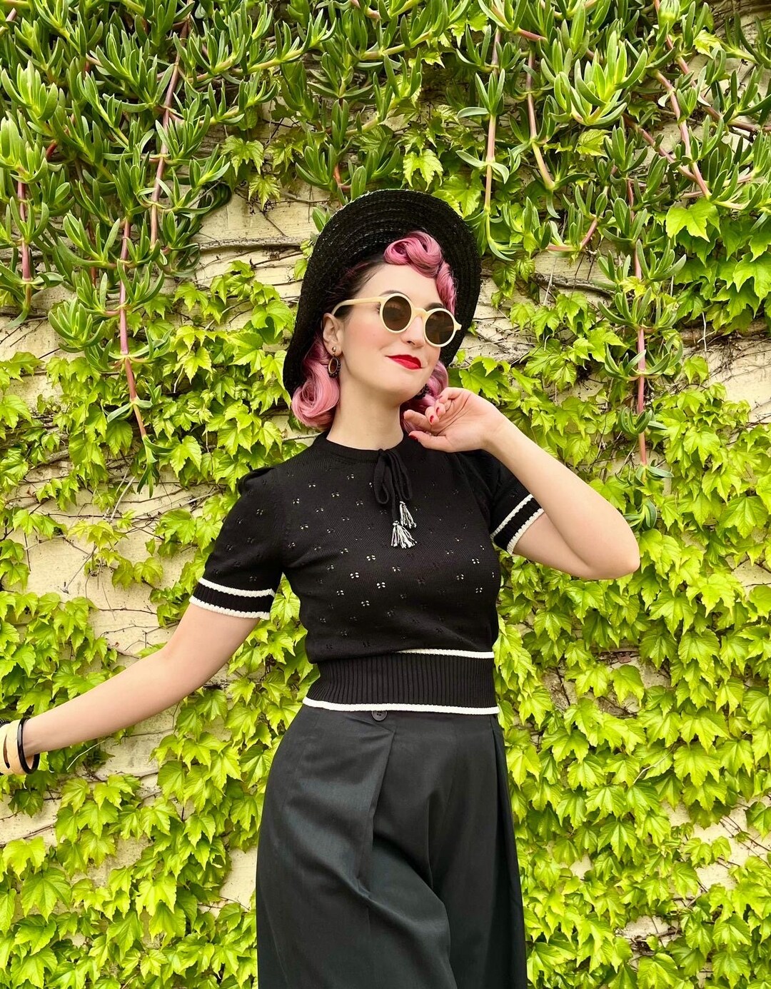 Vintage 1940s Style Cotton "polly" Sweater Jumper - Size S,M,L,XL - Etsy