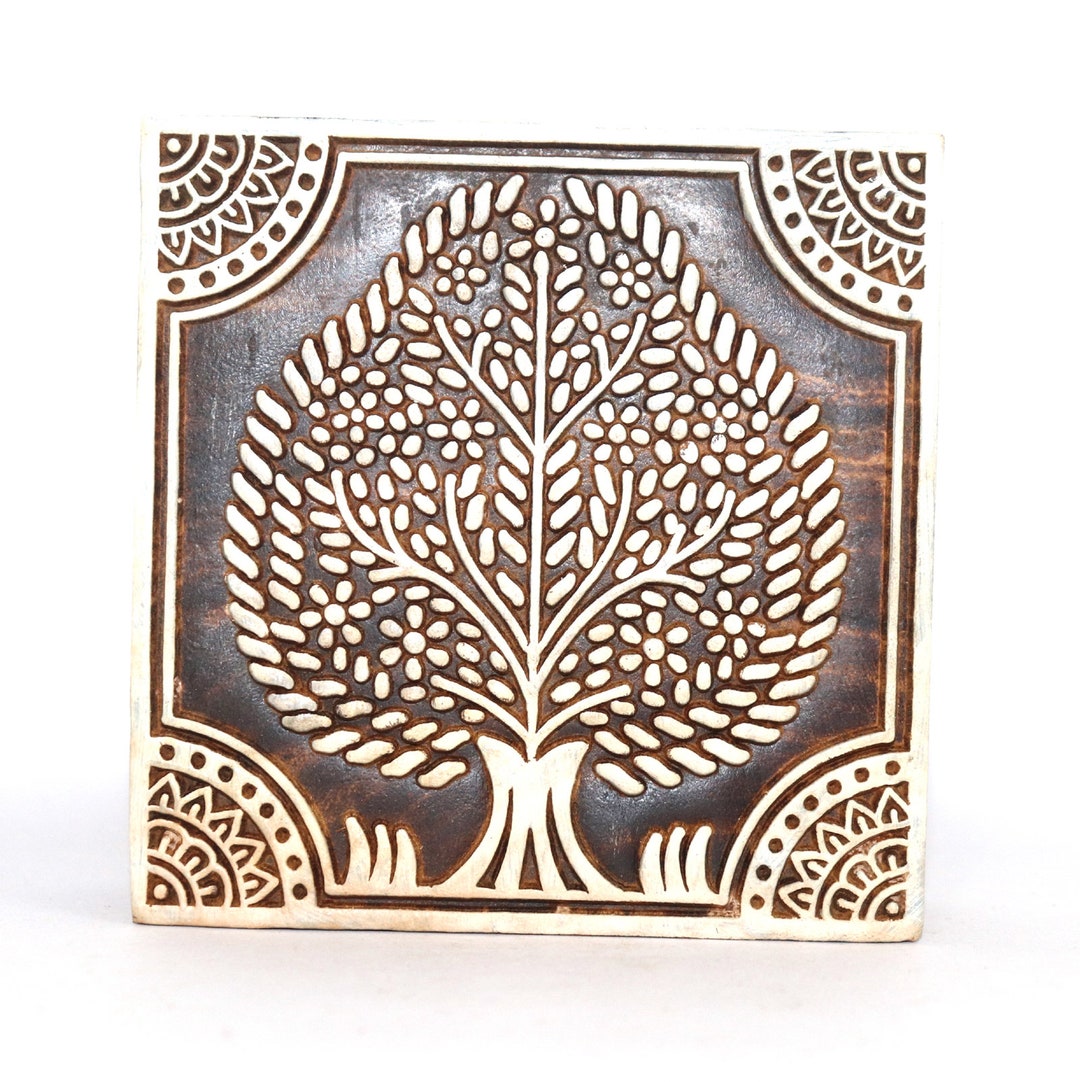 Wooden Indian Traditional Tree Design Printing Stamps, Blocks for ...
